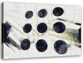 Obraz na plátně, Abstraktní koule černá a bílá - 60x40 cm