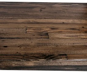 Jídelní stůl 180x90x76 MDF borovice kovové nohy černý lak HT-536 PINE