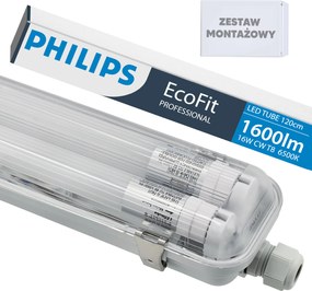 Sada hermetického svítidla PHILIPS 128 cm + 2x vodotěsné LED trubice