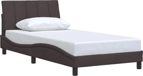 Rám postele bez matrace Hanko tmavě hnědá 100 x 200 cm textil 3310373