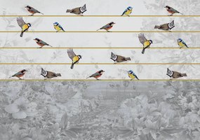 Fototapeta - Ptáci na zlatém provázku (152,5x104 cm)