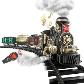 LEAN Toys Elektrický vláček RC klasický se světly, zvuky a kouřem 206 cm 24 ks
