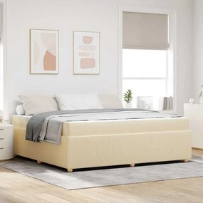 Rám postele Krémová 200 x 200 cm textil 3398436