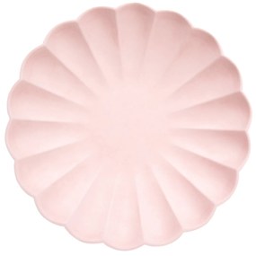 Meri Meri Bambusový talíř Small Candy Pink 19 cm - set 8 ks, růžová barva, dřevo