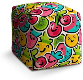 Sablio Taburet Cube Veselé ovoce: 40x40x40 cm