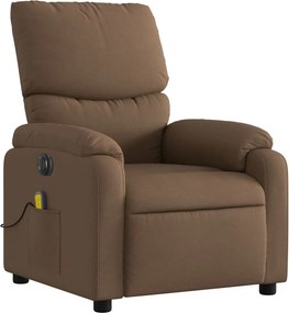Elektrické masážní polohovací křeslo hnědé textil 3204816