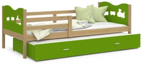 Dětská postel s výřezem a přistýlkou 190 x 80 cm dřevěný rám