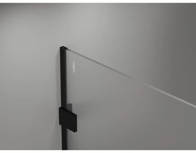 Mexen Lunar sprchová stěna pravá 140 x 200 cm, 8mm čiré sklo, černá matná, 830-140-000-70-00-P