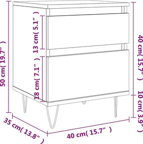 vidaXL Noční stolek 40x35x50 cm kompozitní dřevo [830682] Barva: kouřový dub