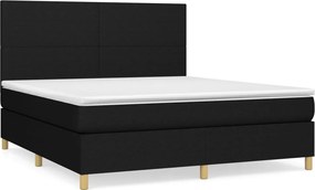 Box spring postel s matrací černá 180x200 cm textil 3142195