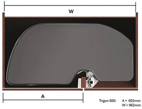 Výsuvná police TRIGON LEDVINKA do rohové skříňky D100N | 600 mm | PRAVÁ | antracit