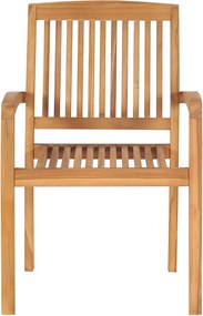 Stohovatelné zahradní židle s poduškami 6 ks masivní teak 3073228