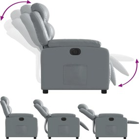 Elektrické polohovací křeslo šedé umělá kůže 3205031