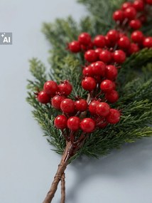Sinsay - Vánoční dekorativní větvička cypřiše s bobulemi - vícebarevná