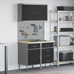 Pracovní skříň se zásuvkou 5 ks Černá Inženýrské dřevo a ocel 3321424