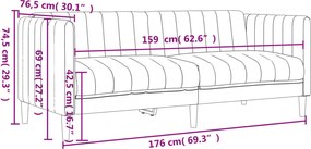 vidaXL Pohovka 2místná textil [372605] Barva: Modrá