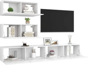 4dílný set TV skříněk bílý kompozitní dřevo 3078711
