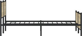 Kovový rám postele bez matrace dub sonoma 183 x 213 cm 3301365