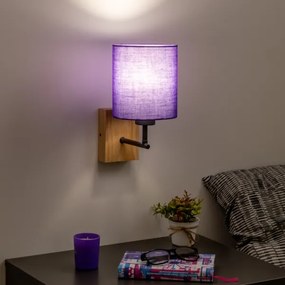 Brilagi - Nástěnná lampa NUBILA WOOD 1xE27/25W/230V dub/fialová