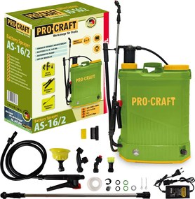 Procraft AS-16/2 16V - akumulátorový postřikovač (s 8,0 Ah akumulátorem a nabíječkou)