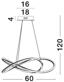 LED lustr Martino 60 Chrome