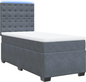 Box spring postel s matrací tmavě šedá 90x200 cm samet 3293123