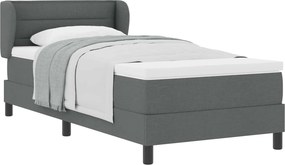 Postel s boxspringem s čelo Tmavě šedá 80 x 200 cm textil 3339927