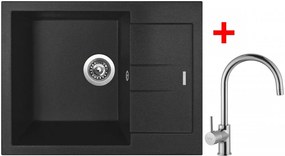 Sinks AMANDA 650 Metalblack+VITALIA AM65074VICL