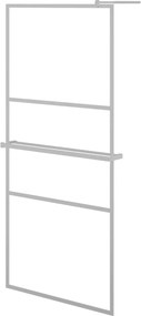 Zástěna do průchozí sprchy s policí chrom 80x195 cm ESG/hliník 3185492