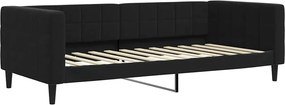Válenda s přistýlkou a matracemi černá 90 x 200 cm samet 3196719