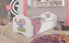 Postel s matrací, zábranou a šuplíkem CASIMO ELEPHANT 140x70