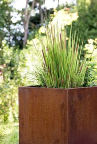 Květináč BLOCK, corten, 50x50x50 cm, hnědý