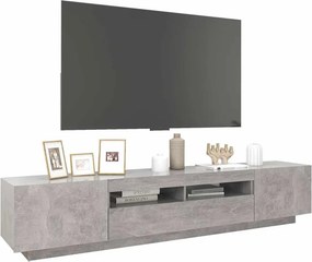 TV skříňka s LED osvětlením betonově šedá 200 x 35 x 40 cm 3081910