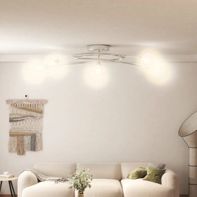 Stropní Svítidlo S Drátěnými Stínidly Pro 5 Led G9 Béžová A Zlatá