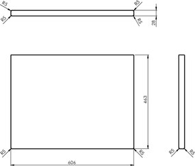 Sapho Woody deska 606 x 28 x 463 mm masiv dřevo hnědá WDS600-70 Koupelny Bernold