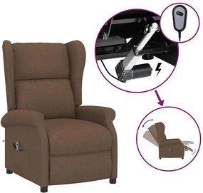 Elektrické polohovací křeslo ušák hnědé textil 3098323