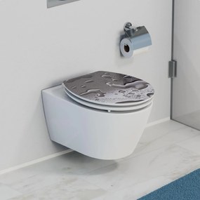 Eisl Sanitär WC prkénko MDF Soft Close Grey Steel High Gloss 80523