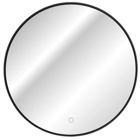 COMAD Koupelnové zrcadlo - LUNA 60, průměr 60 cm, LED osvětlení, černá