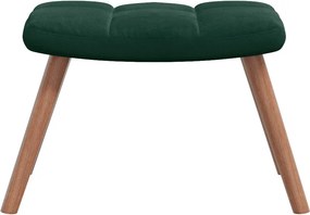 Relaxační křeslo se stoličkou tmavě zelené samet 328064