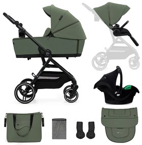 KINDERKRAFT SELECT Kočárek kombinovaný Yoxi 3v1 Mystic Green
