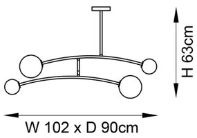 Endon 92940 - Lustr na tyči BALANCE 4xG9/3W/230V černá