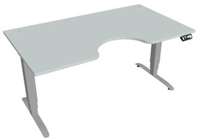 Hobis Motion Elektr. nastavitelný stůl 160x90 s pamětí - HOBIS ERGO MOTION MSE 3M 1600 Dekor stolové desky: šedá, Barva kovové podnože: stříbrná