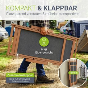 Juskys Skládací zahradní lehátko Tavira Barva: krémová, Velikost sady: 1 ks