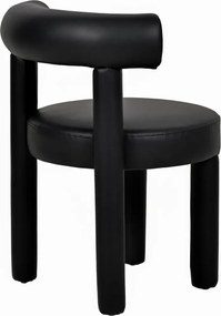 Designová jídelní židle Leith umělá kůže černá