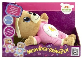 Teddies Plyšový medvídek Usínáček 32 cm, růžová