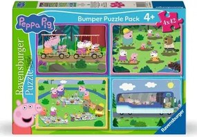 RAVENSBURGER Puzzle Prasátko Peppa: Sláva nazdar výletu / 4x42 dílků /