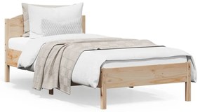 Rám postele s čelem 100 x 200 cm masivní borové dřevo