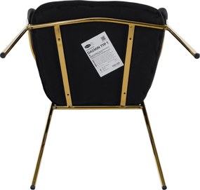 Designové jídelní křeslo, černá Velvet látka/gold chrom zlatý, DASMIN TYP 1