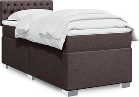 Box spring postel s matrací tmavě hnědá 90x190 cm textil 3285753