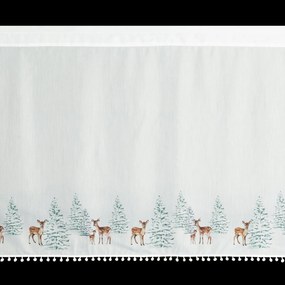 KRÁTKÁ VÁNOČNÍ ZÁCLONA NA PÁSCE XMAS18 150X70 CM VZOROVANÁ